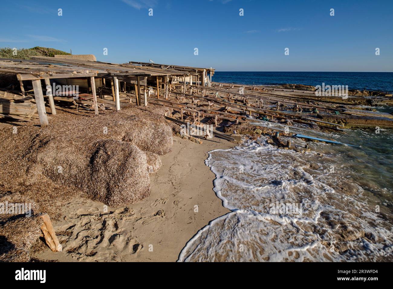 Ca MarÃ­ boathouse huts Stock Photo - Alamy