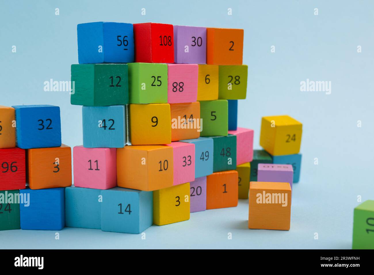 Colorful number cubes hi-res stock photography and images - Alamy