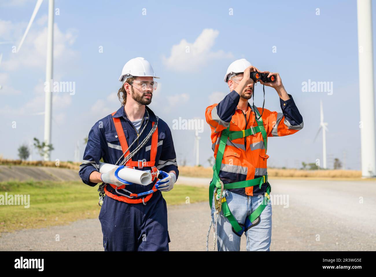 Engineer working with confident. Worker outdoor working. Mega project ...