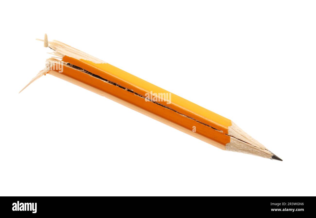Broken graphite pencil on white background. School stationery Stock ...