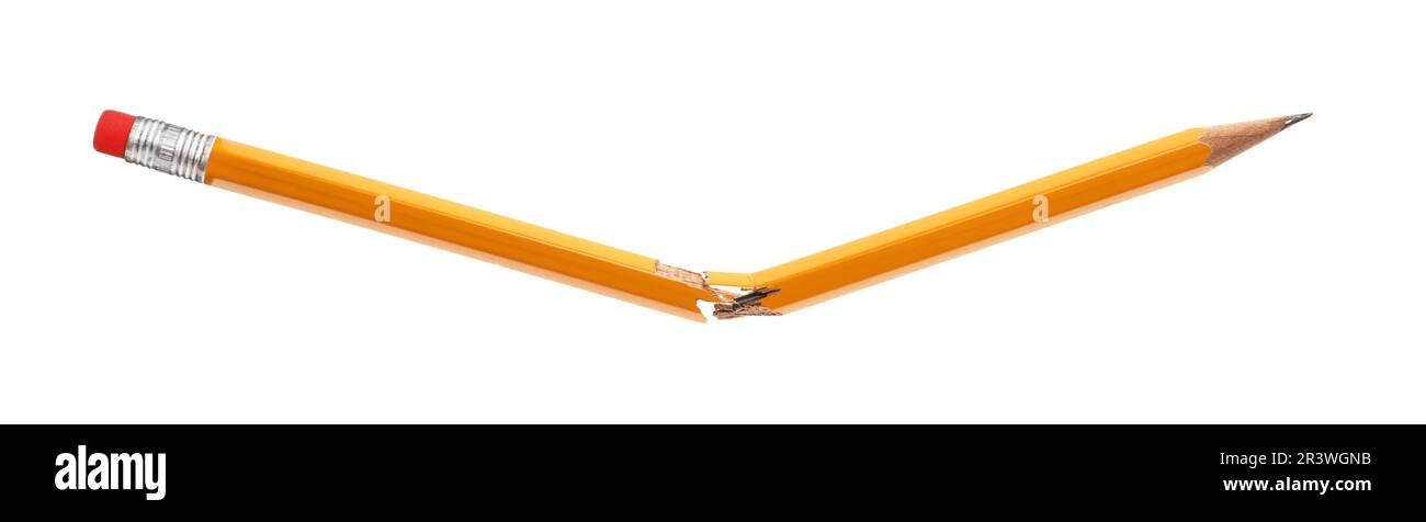 Broken graphite pencil on white background. School stationery Stock ...