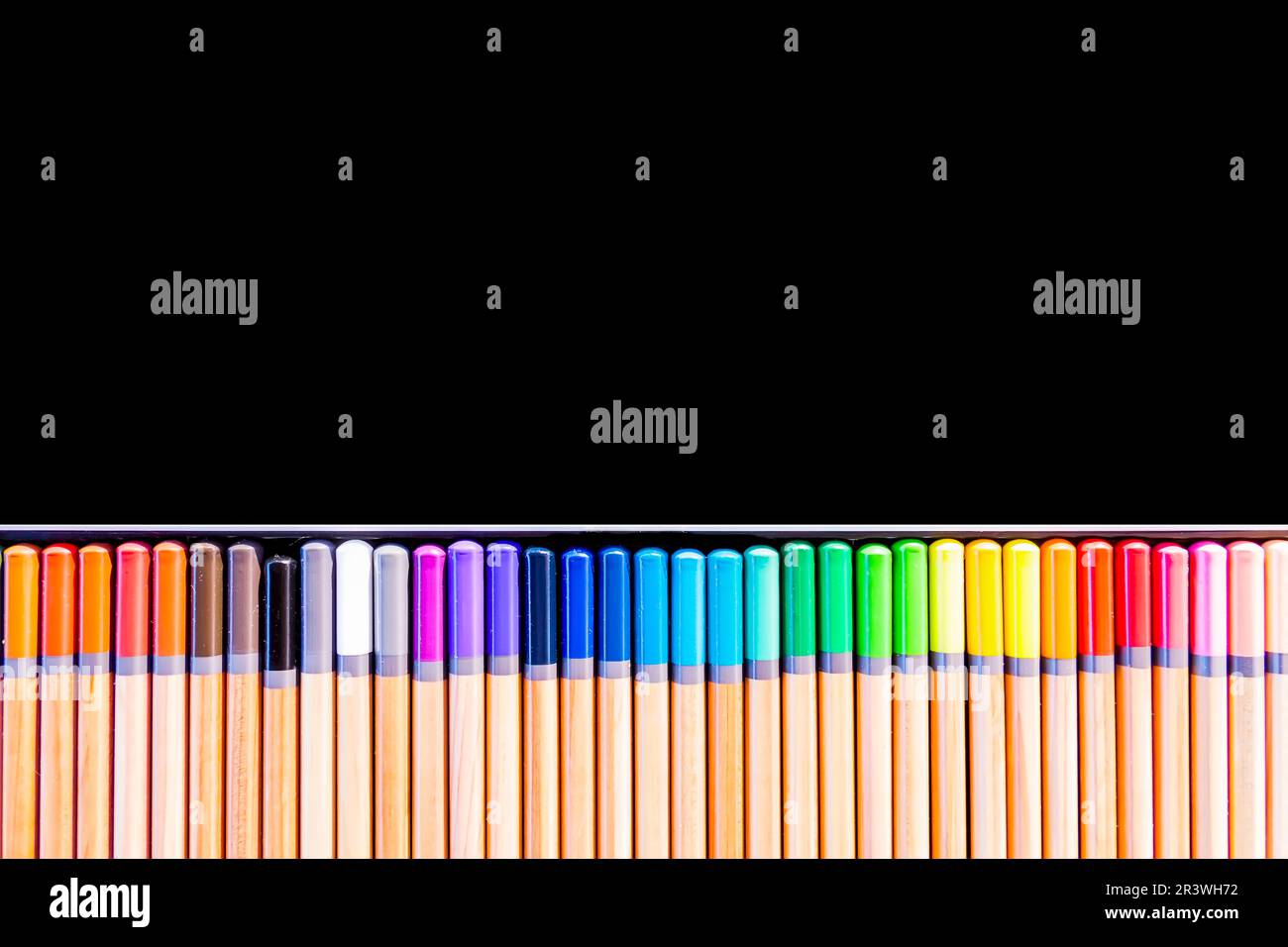 Colored pencils. Back to school background Stock Photo - Alamy