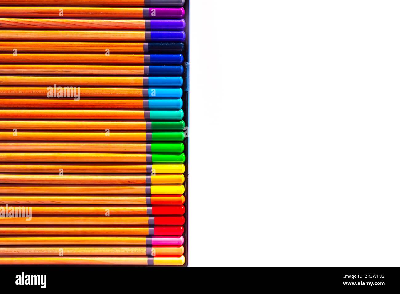 Colored pencils. Back to school background Stock Photo - Alamy