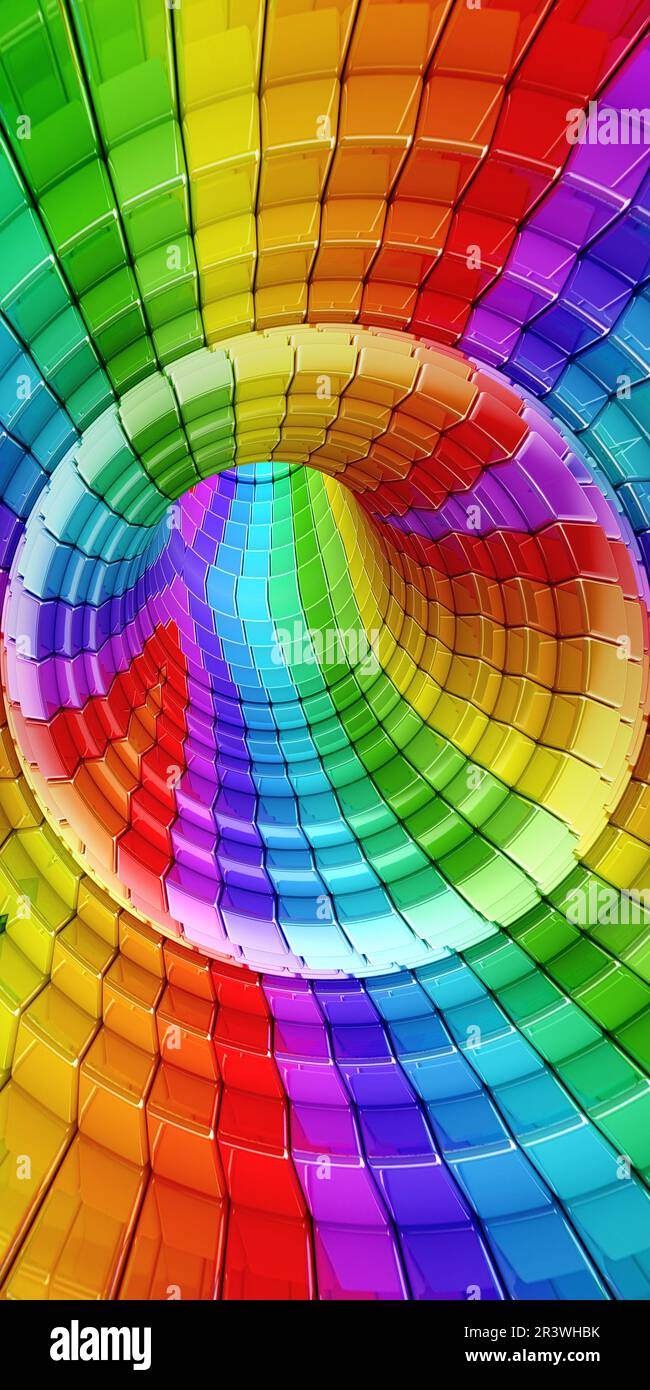 Rainbow colors technology background 3d rendering vertical Stock Photo ...