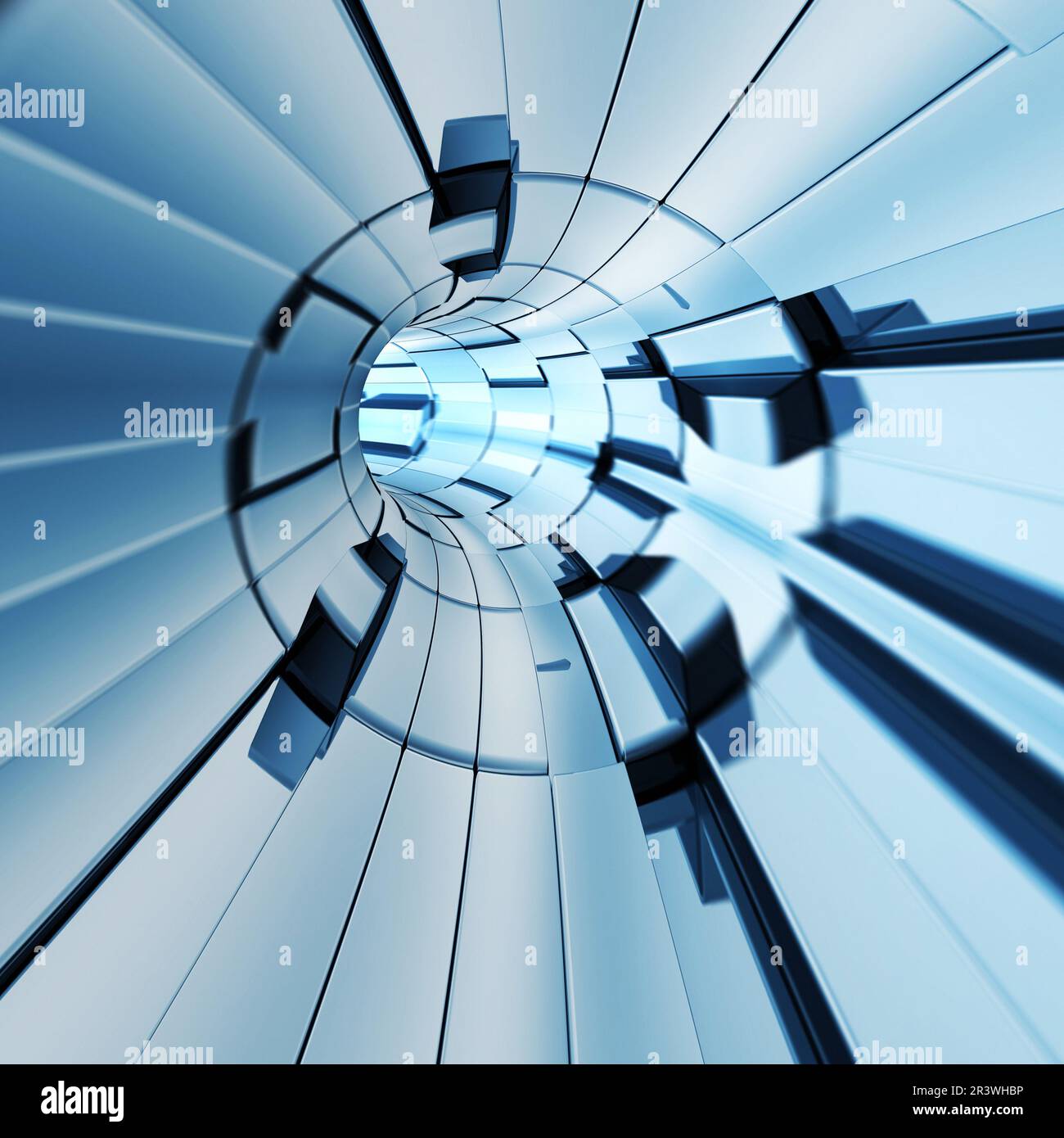 Blue abstract form futuristic shapes 3d rendering Stock Photo - Alamy