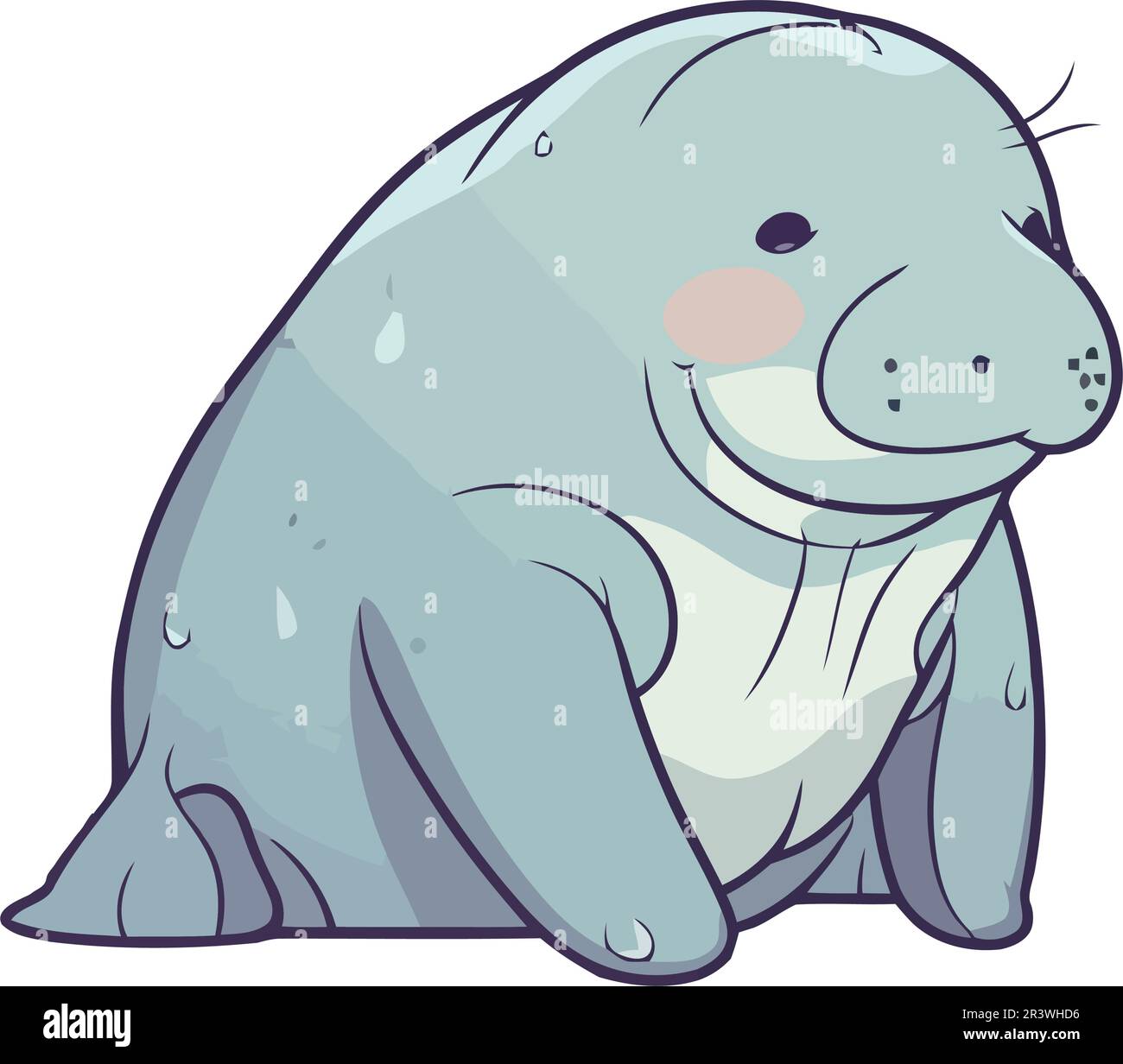 Cute Manatee Drawing