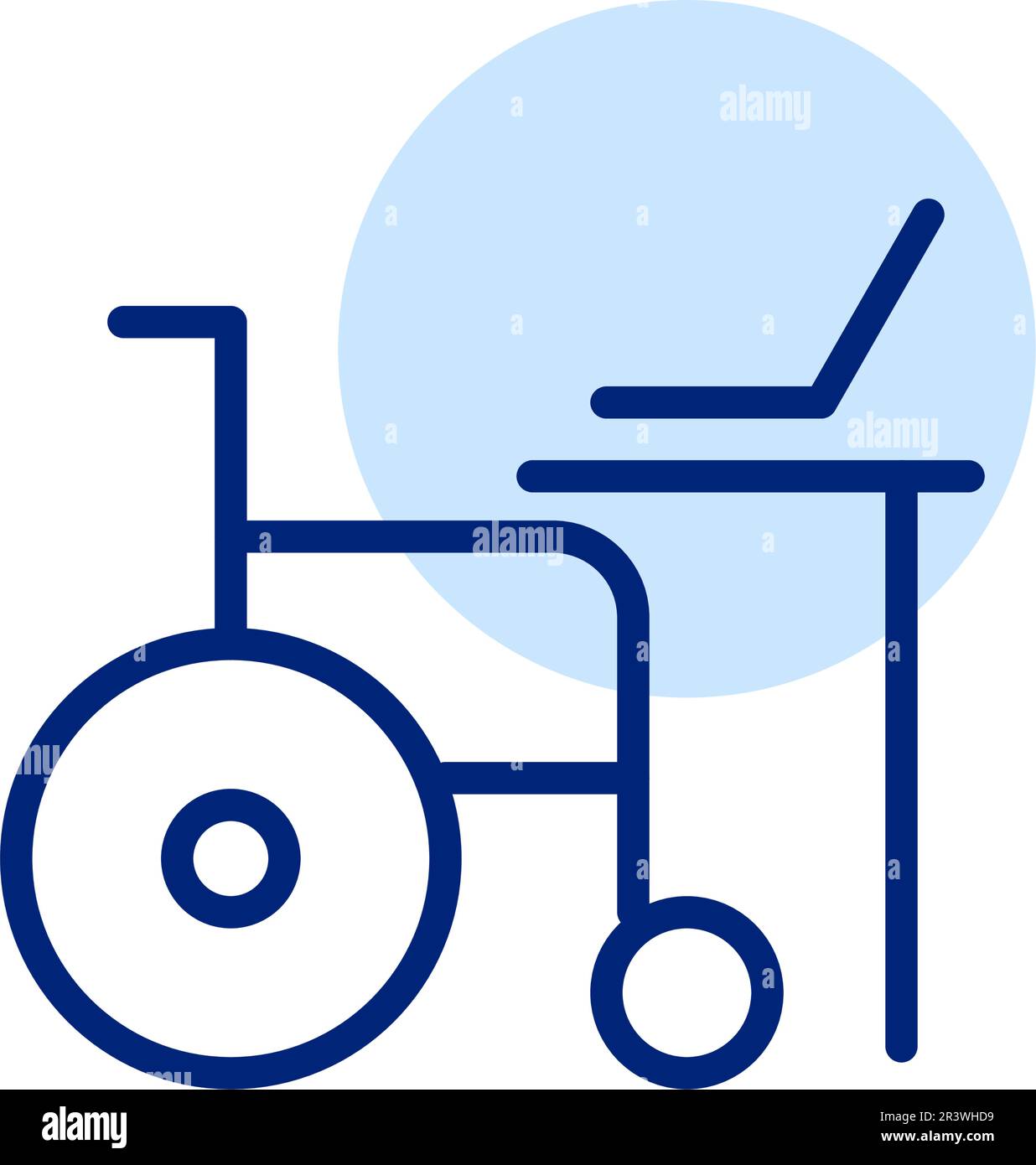 Desk with laptop. Workplace for person in a wheelchair. Pixel perfect ...