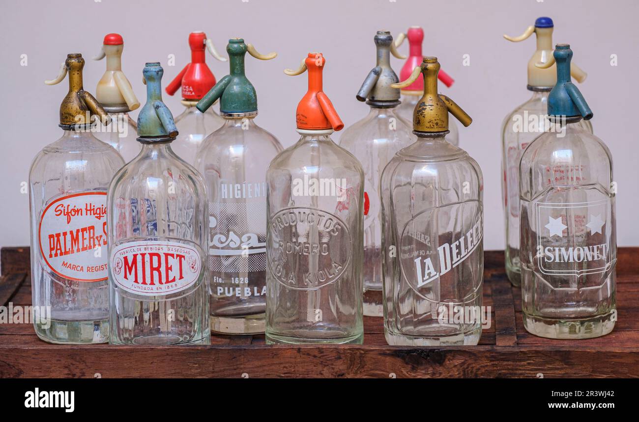 Old soda water bottles Stock Photo - Alamy