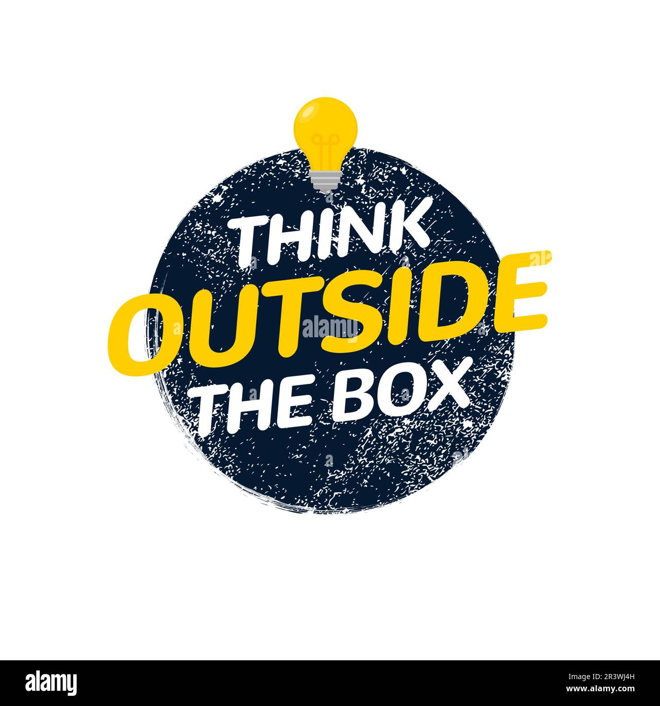 Think outside box concept vector business positive out quote motivation ...