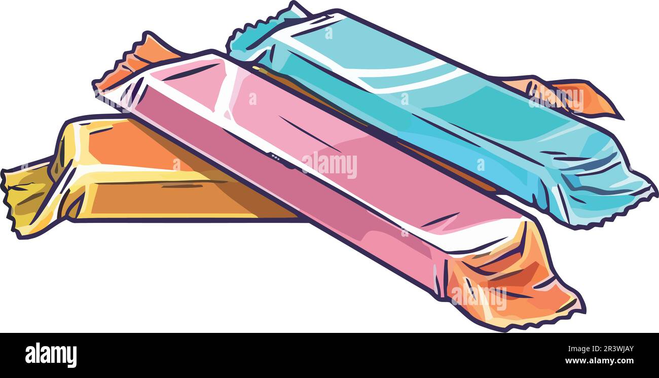 three sweet candies with packs colors Stock Vector Image & Art - Alamy