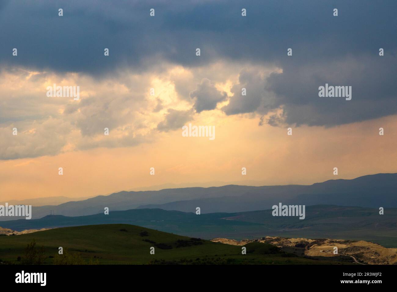 Cloudy sky landscape background, clouds during sunset Stock Photo - Alamy