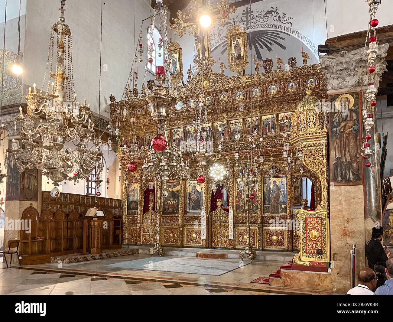 Bethlehem, Israel - May 19, 2023: people visit the church of Nativity ...