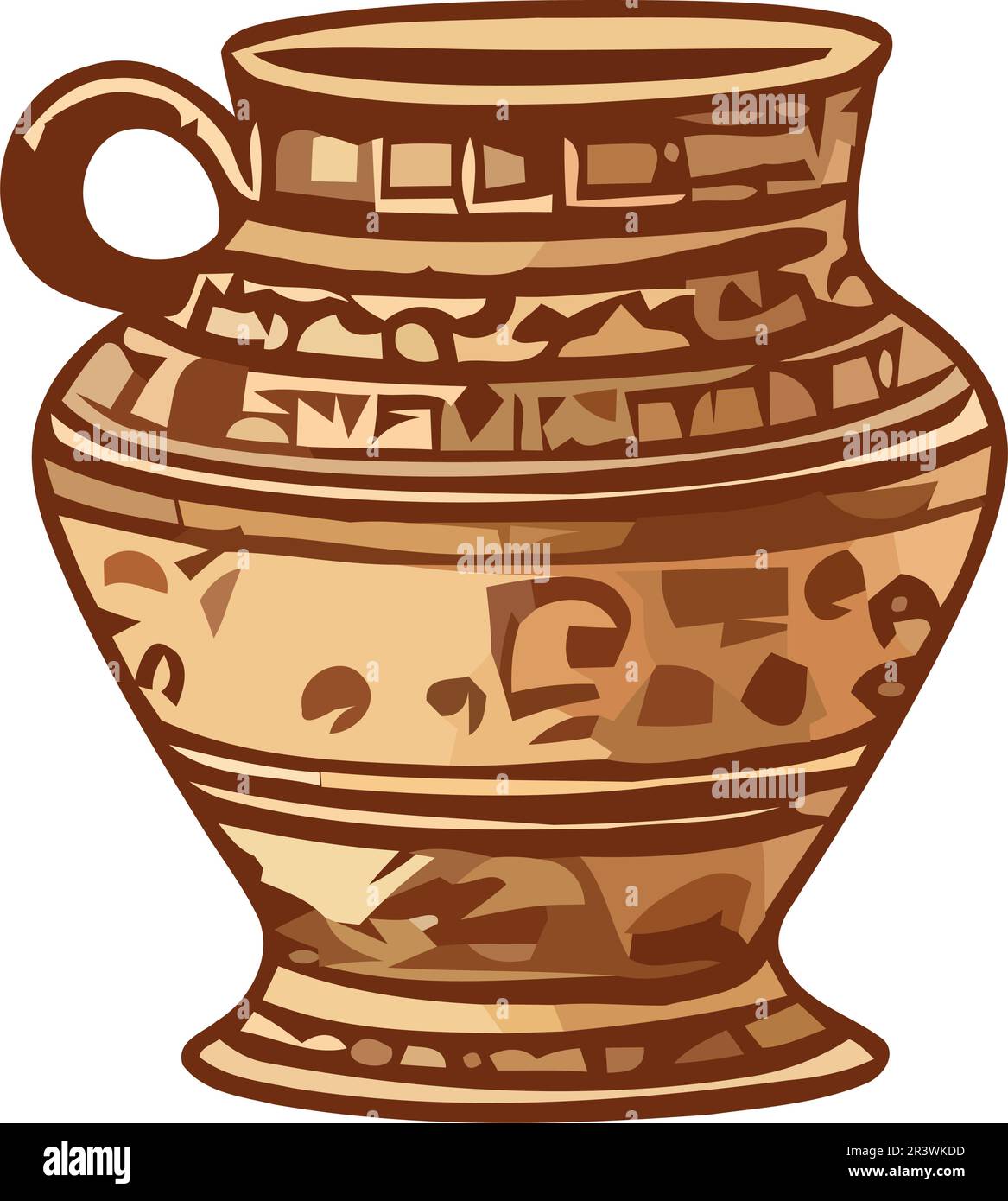 Decorative pottery vase with intricate ancient design Stock Vector ...