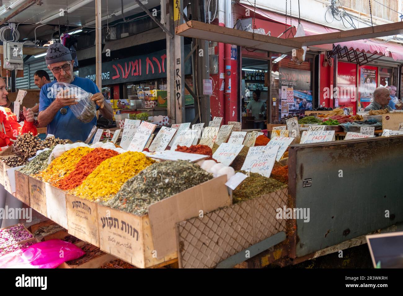 Tel Aviv, Israel - May 18, 2023 :Israeli people shopping at Carmel ...