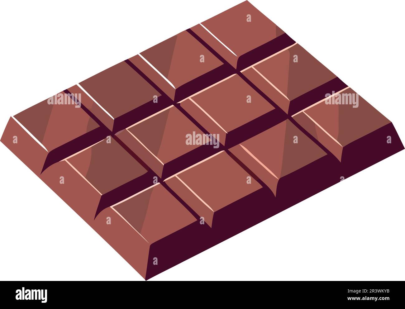 Dark chocolate block shapes, a symbol of gourmet Stock Vector Image ...