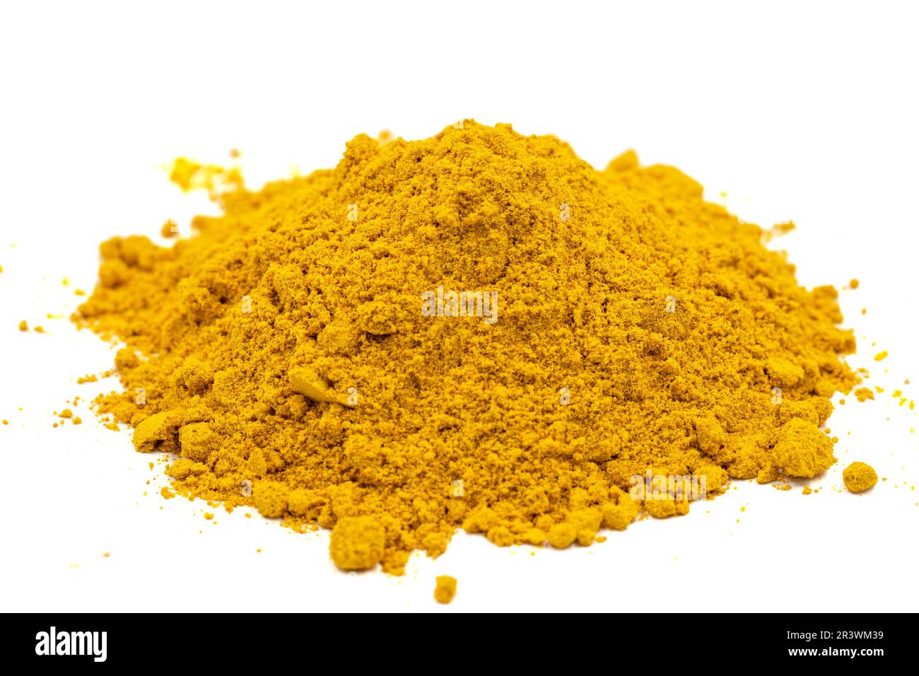 Powdered turmeric isolated on white background. Dried ground turmeric ...