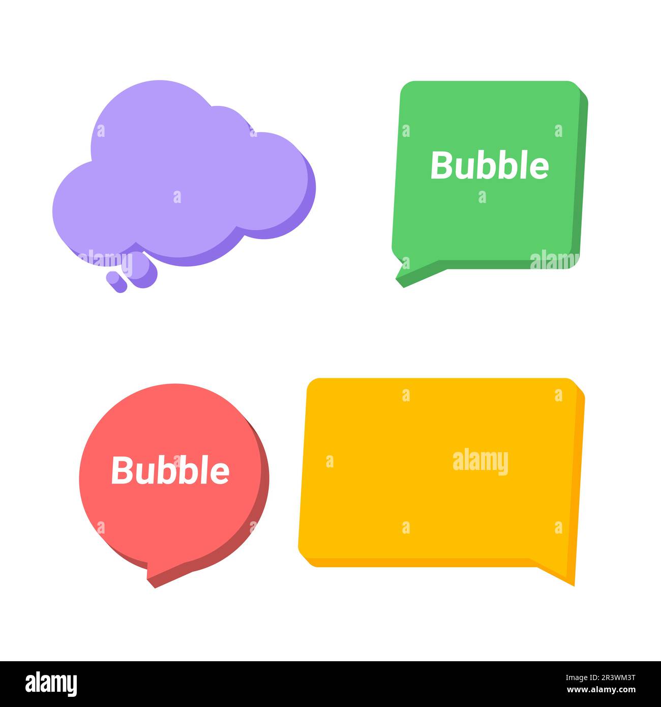3d speech bubble text chat dialog message. Speech balloon cloud comic ...