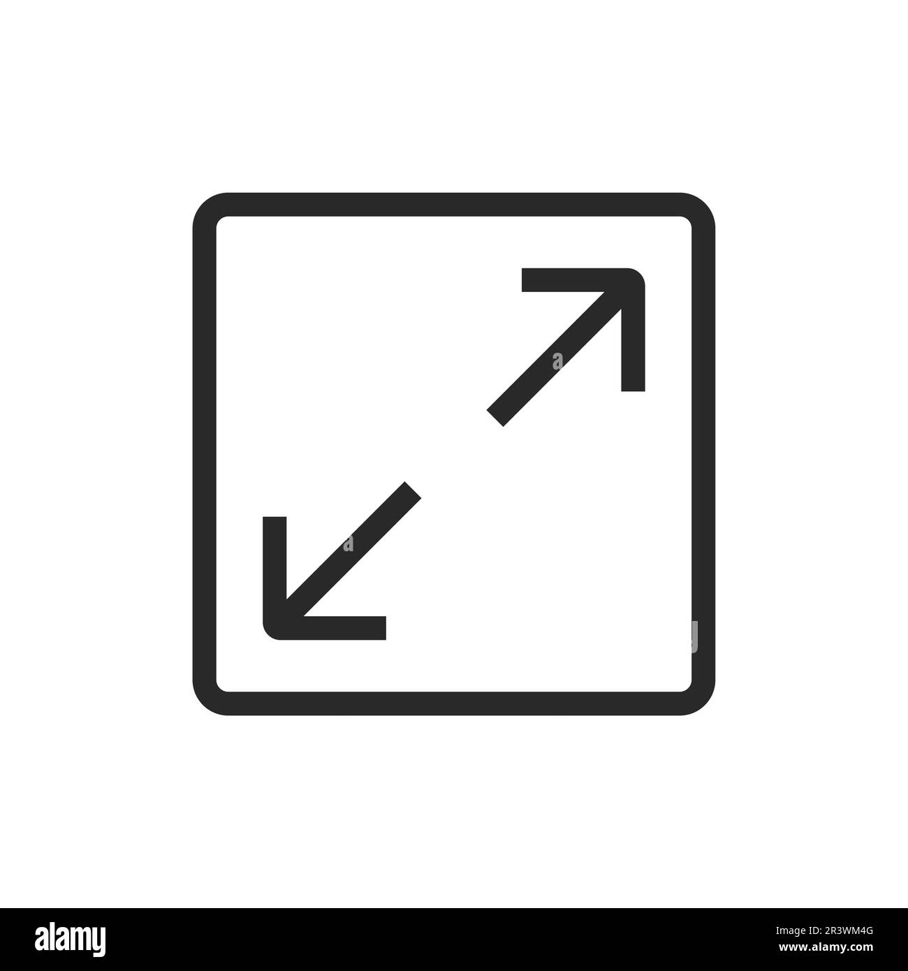 Fullscreen pictogram arrow size icon. Full screen bigger extend video ...