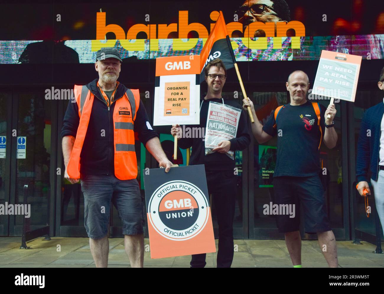 London, UK. 25th May 2023. GMB union picket line at Barbican Centre as ...