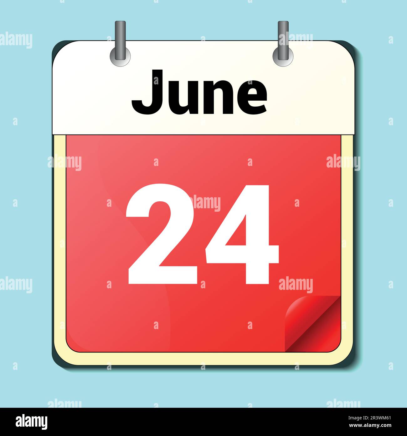 day on the calendar, vector image format, June 24 Stock Vector Image ...
