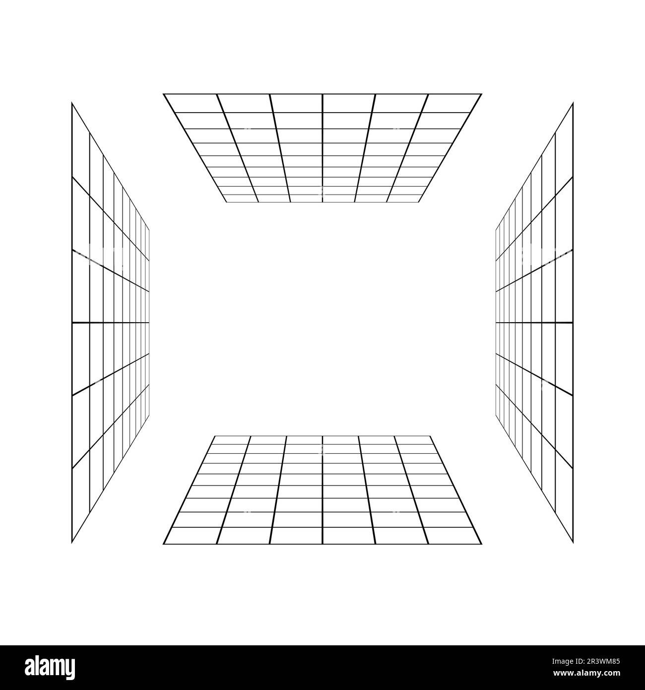 Grid surface background design technology frame space room. 3d ...