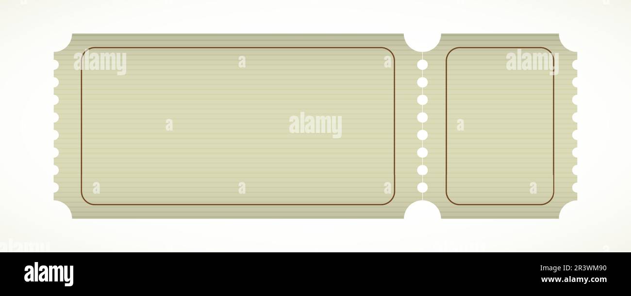 Simple vector ticket template illustration. Recreation trip voucher ...