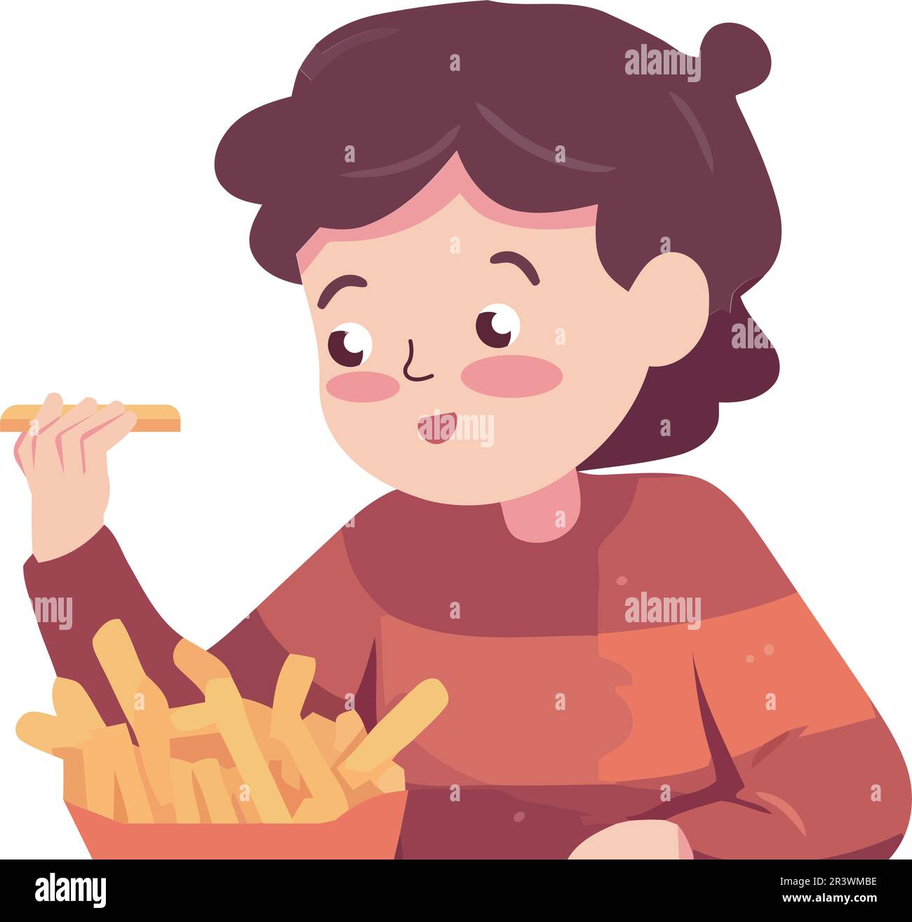 Cute cartoon child eating fun meal Stock Vector Image & Art - Alamy