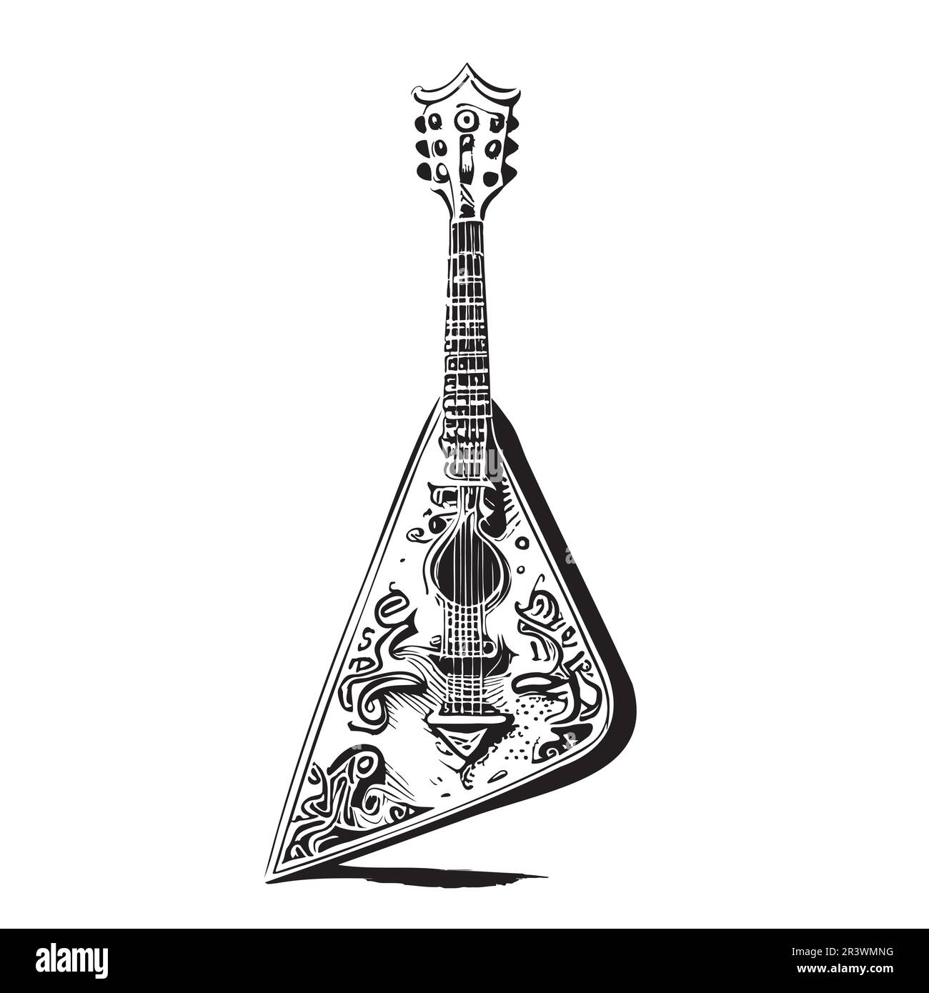 Balalaika hand drawn sketch in doodle style Musical instrument Stock ...