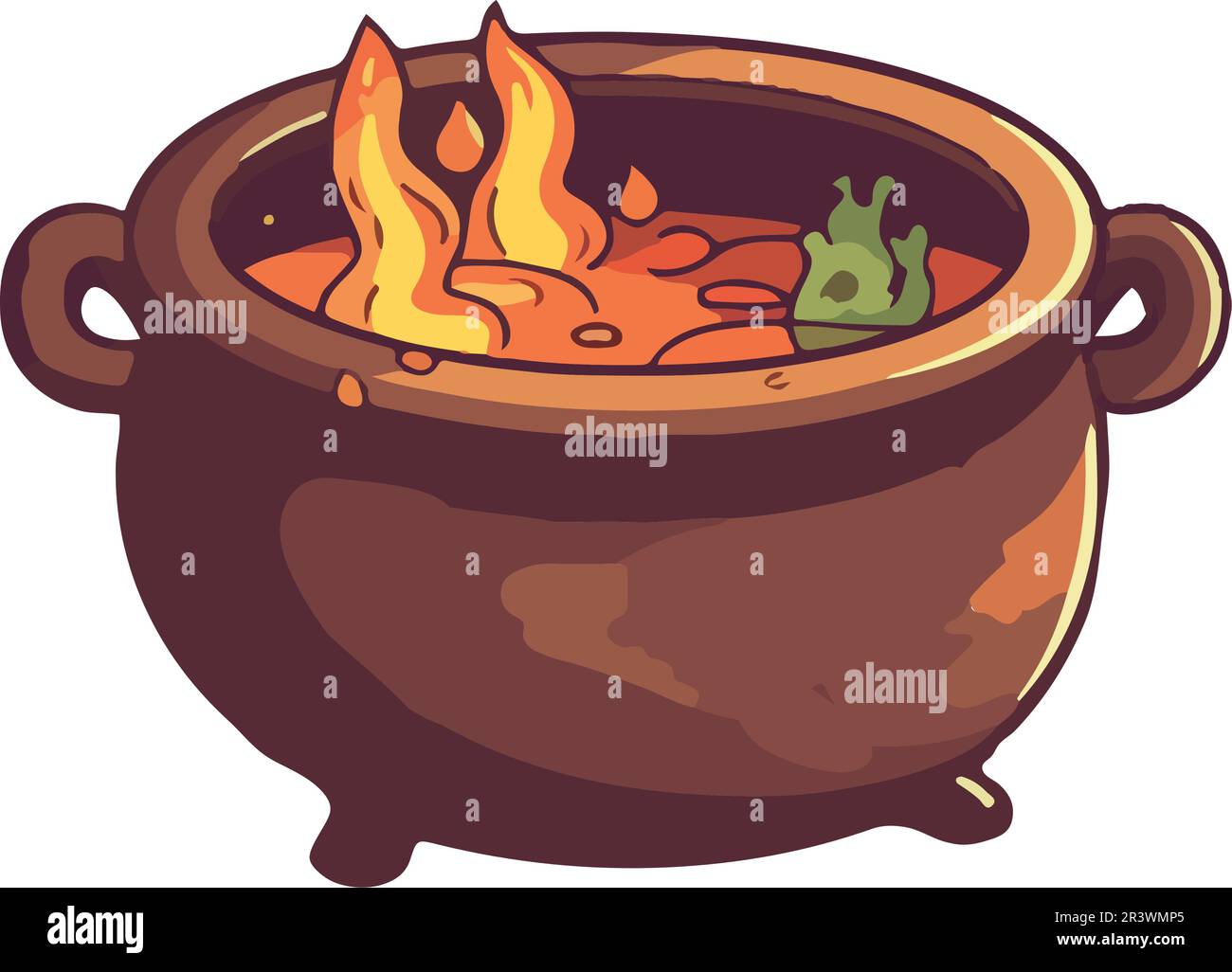 Soup in a clay pot Stock Vector Images - Alamy