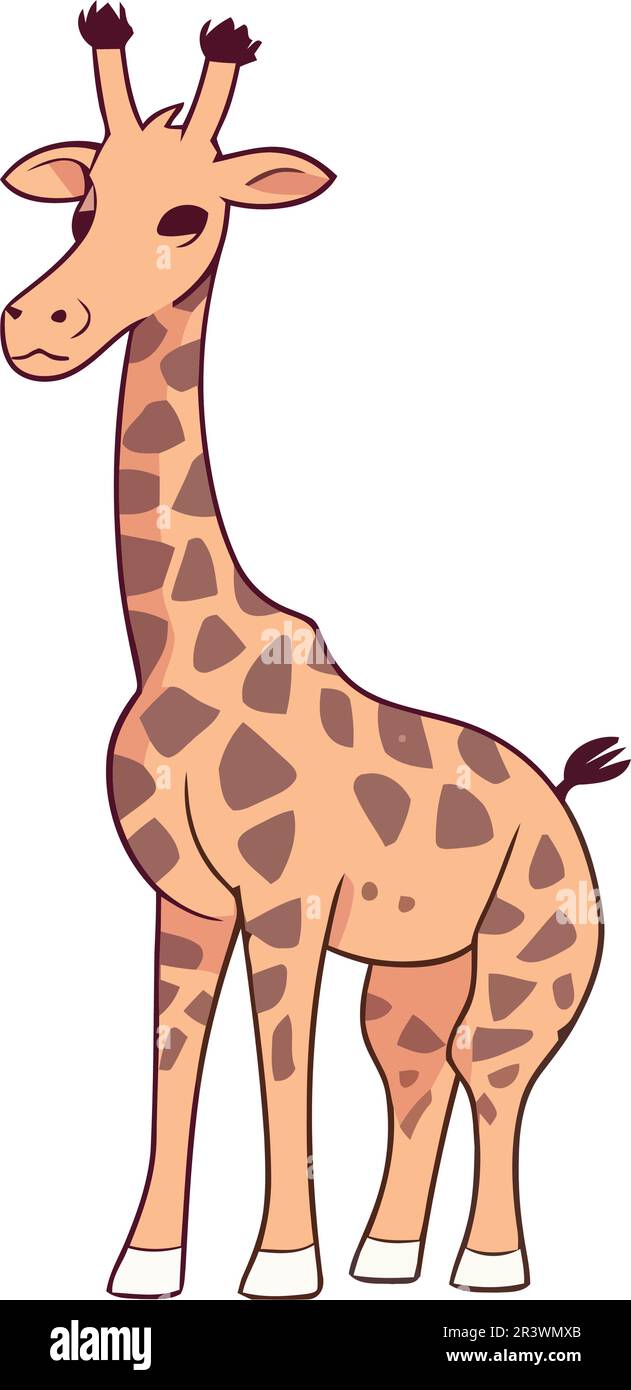 giraffe standing cute cartoon illustration Stock Vector Image & Art - Alamy