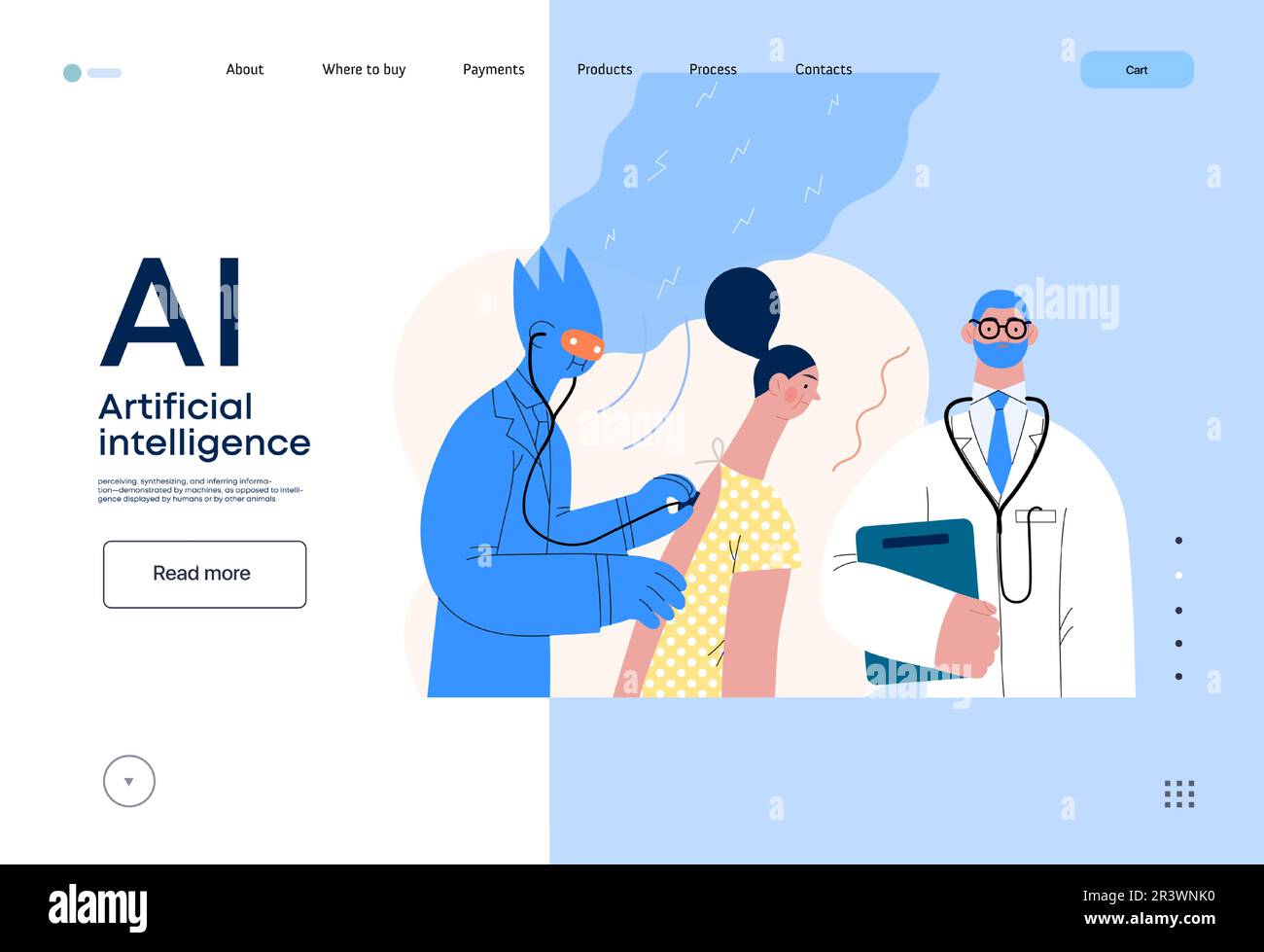 Artificial intelligence, Medicine -modern flat vector concept ... Artificial intelligence, Medicine -modern flat vector concept ...