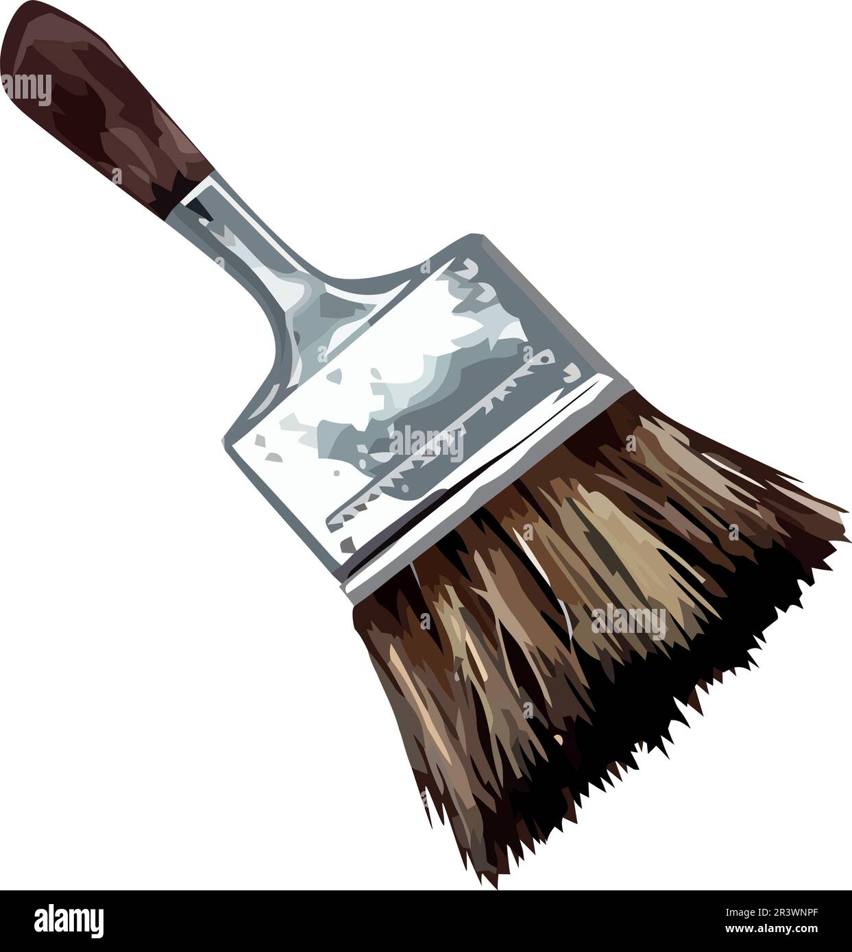 Paintbrush handle made of metal and wood Stock Vector Image & Art - Alamy