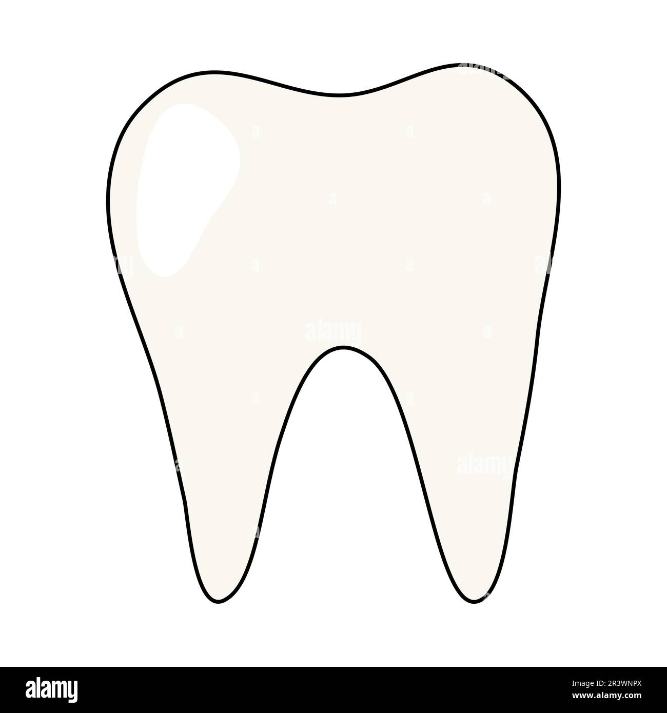 Simple tooth flat icon, cartoon doodle style vector illustration Stock ...