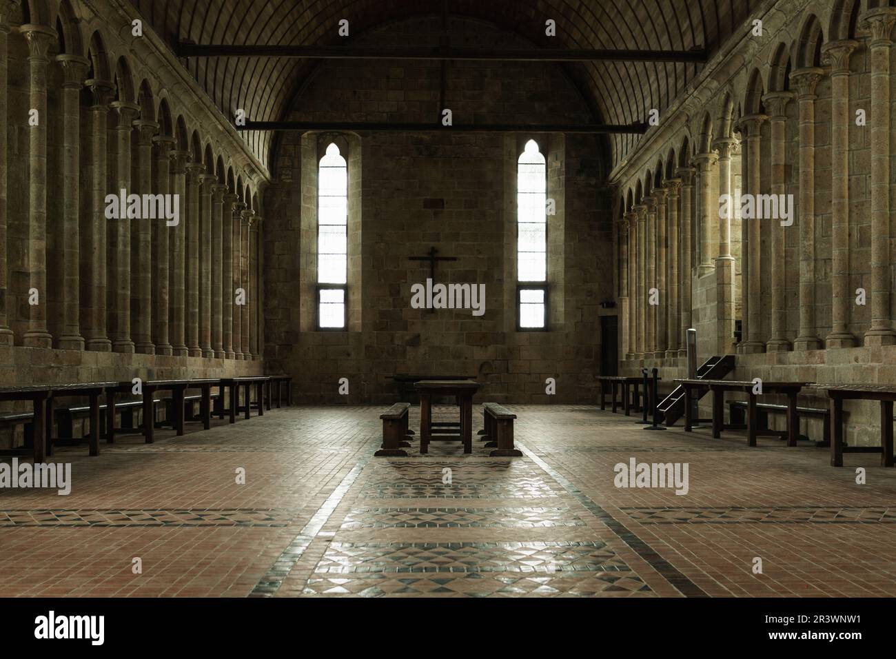 An ancient hall with ornate architecture, built hundreds of years ago ...