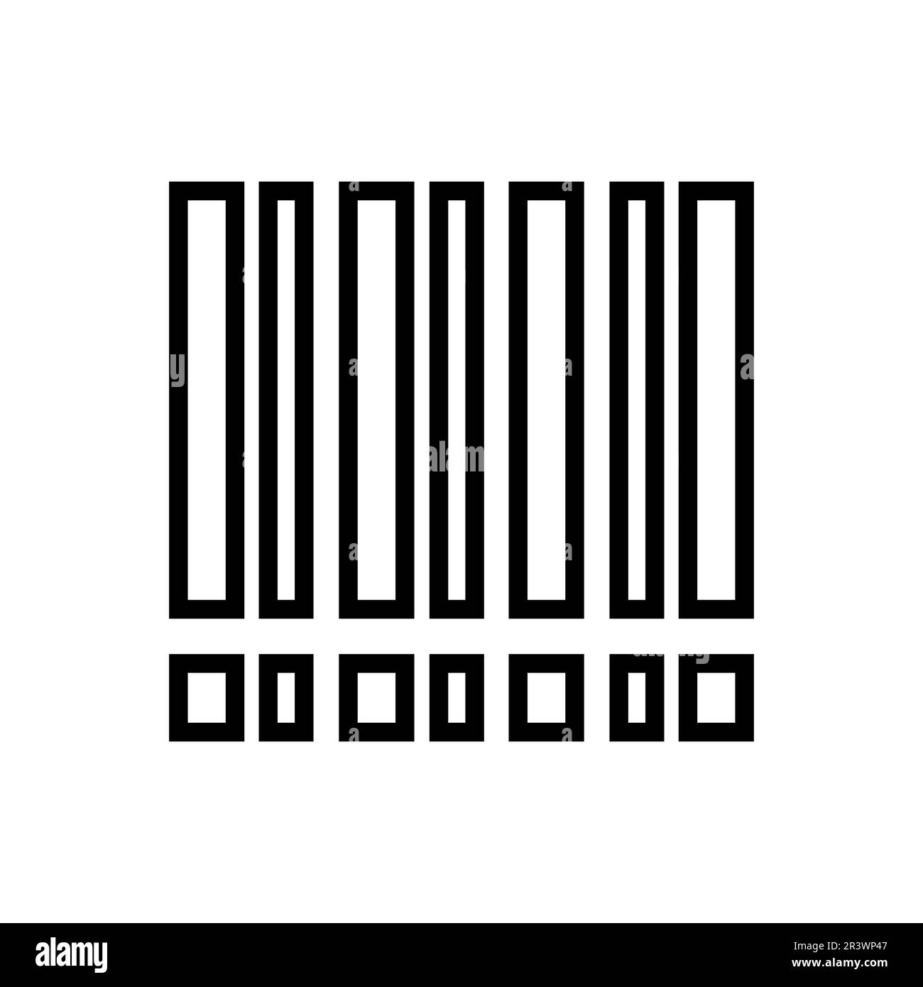 Barcode Lineal Icon Symbol Vector. Black Outline Barcode Icon Stock ...
