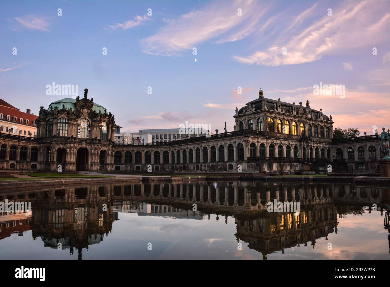 Reflections of Baroque Buildings in Dresden's Zwinger, Germany Stock ...