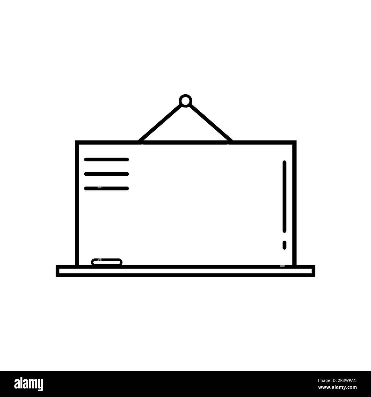 Blackboard Lineal Icon Symbol Vector. Black Outline Blackboard Icon ...