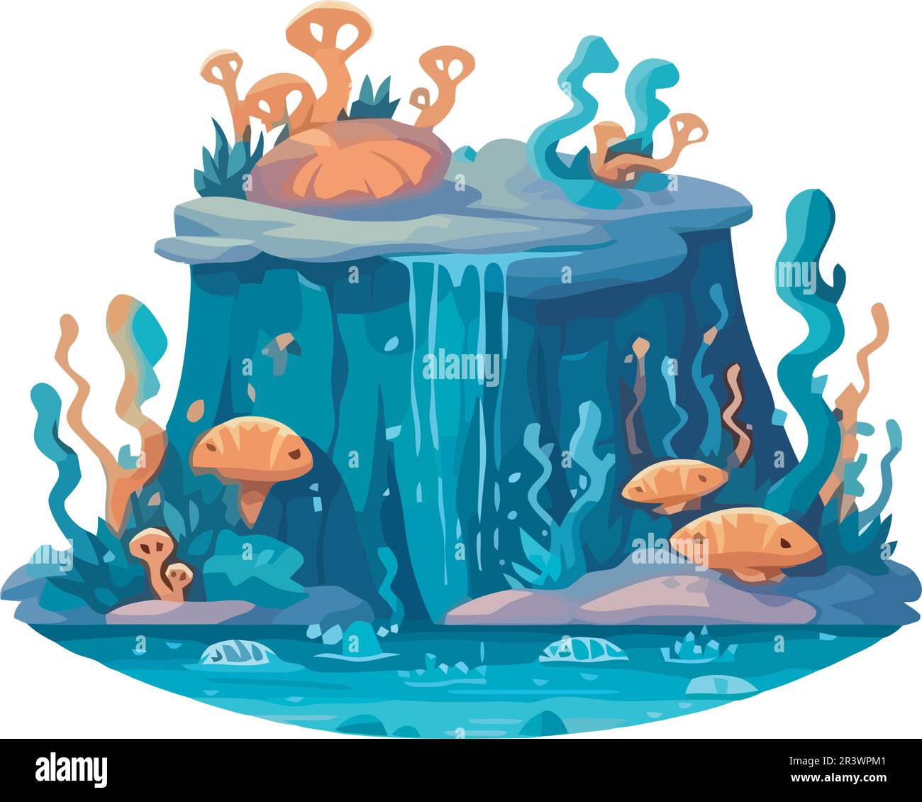 Underwater nature coral, seaweed scene Stock Vector Image & Art - Alamy