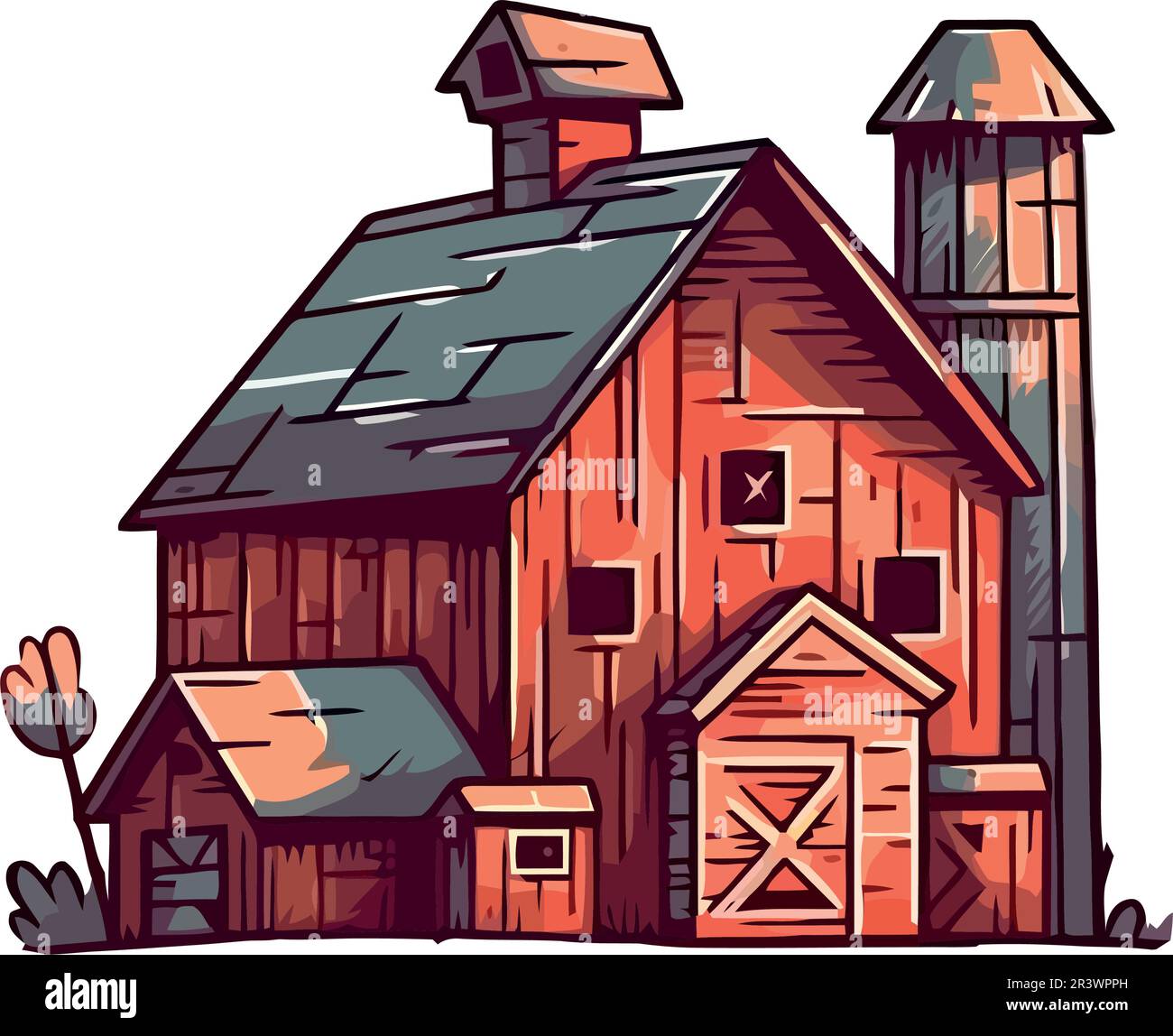 Old rustic barn in Stock Vector Images - Alamy