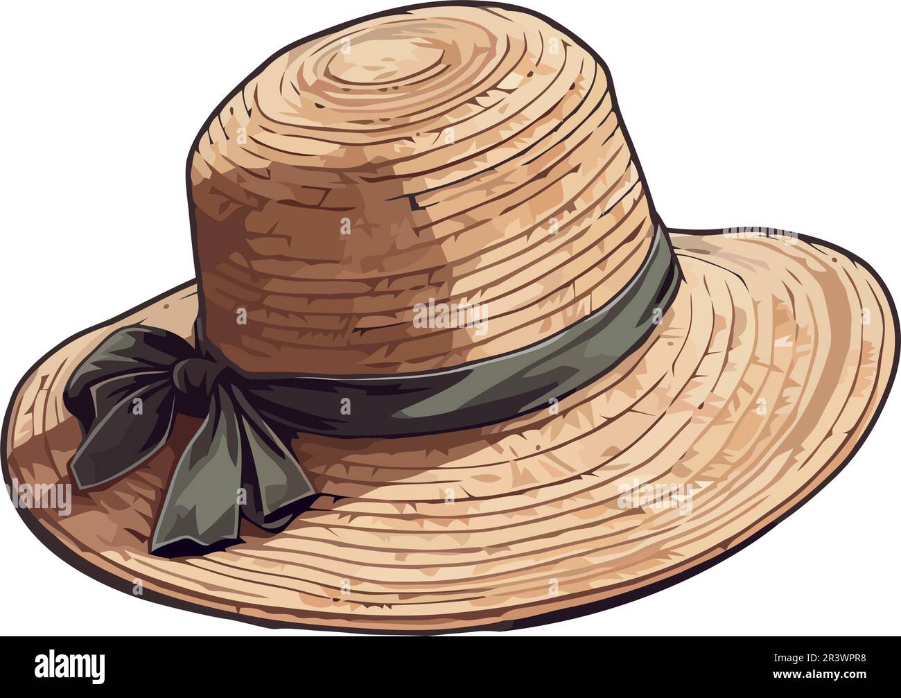 Straw hat close up Stock Vector Images - Alamy