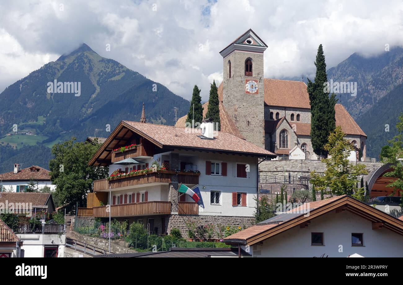 Parish Church of the Assumption in Schenna Stock Photo - Alamy