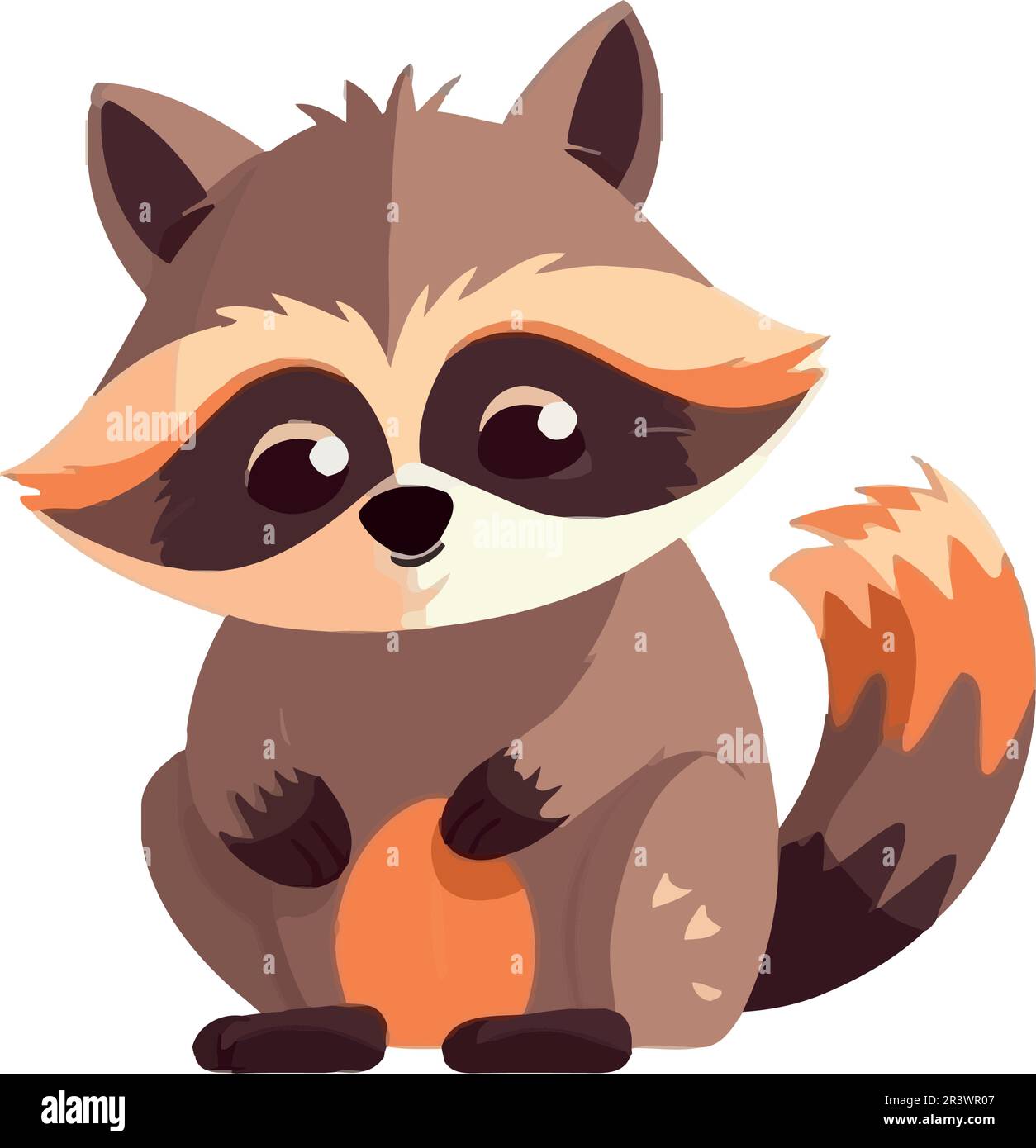 Cute raccoon sitting in nature Stock Vector Image & Art - Alamy