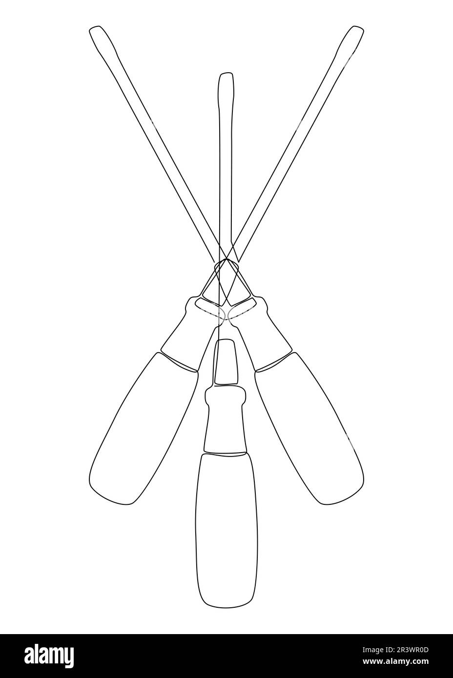 One continuous line of Screwdriver. Thin Line Illustration vector ...