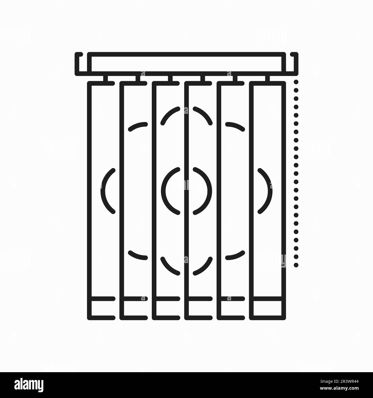 Japanese jalousie window curtains, multifacture blinds isolated outline ...