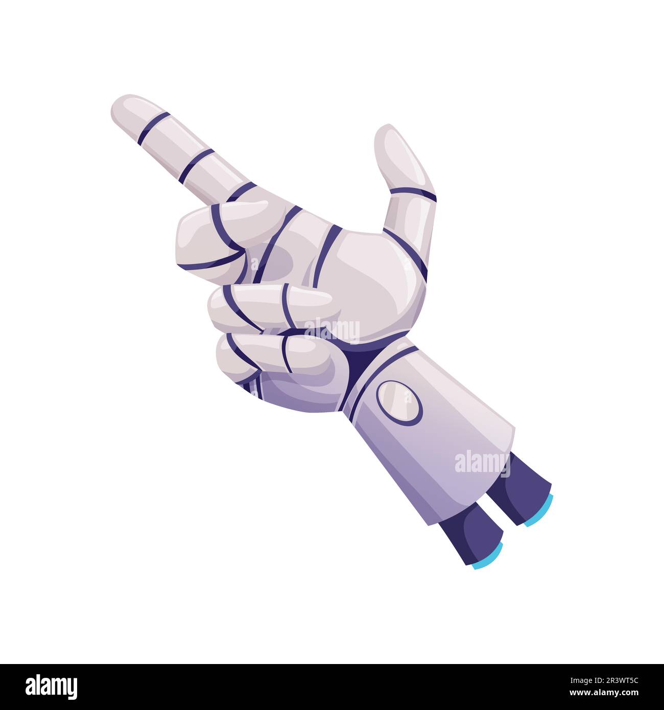 Future artificial technology robot cyborg hand. Vector pointing hand, cybernetic future ...