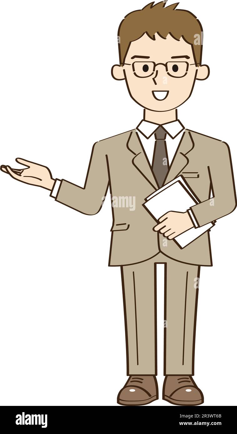A man in a suit reaching out his hand to introduce Stock Vector Image ...