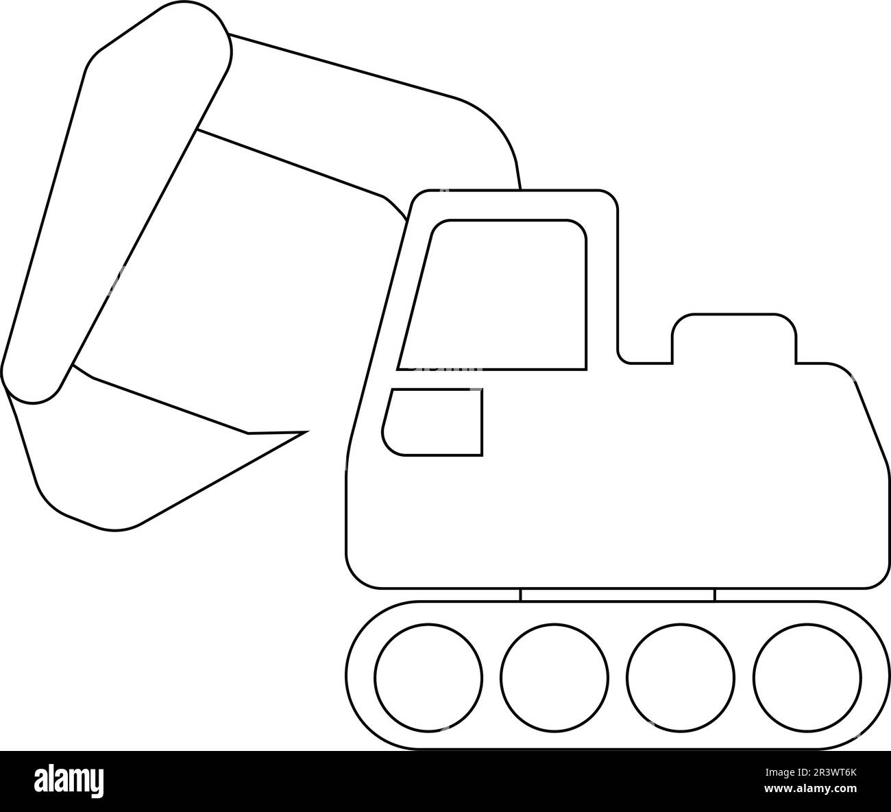 Backhoe yellow excavator construction Black and White Stock Photos ...