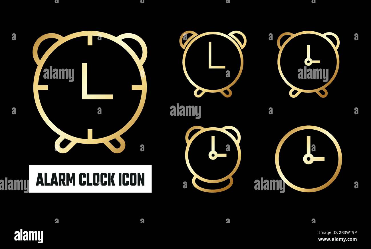 Golden clock icon Stock Vector Images - Alamy