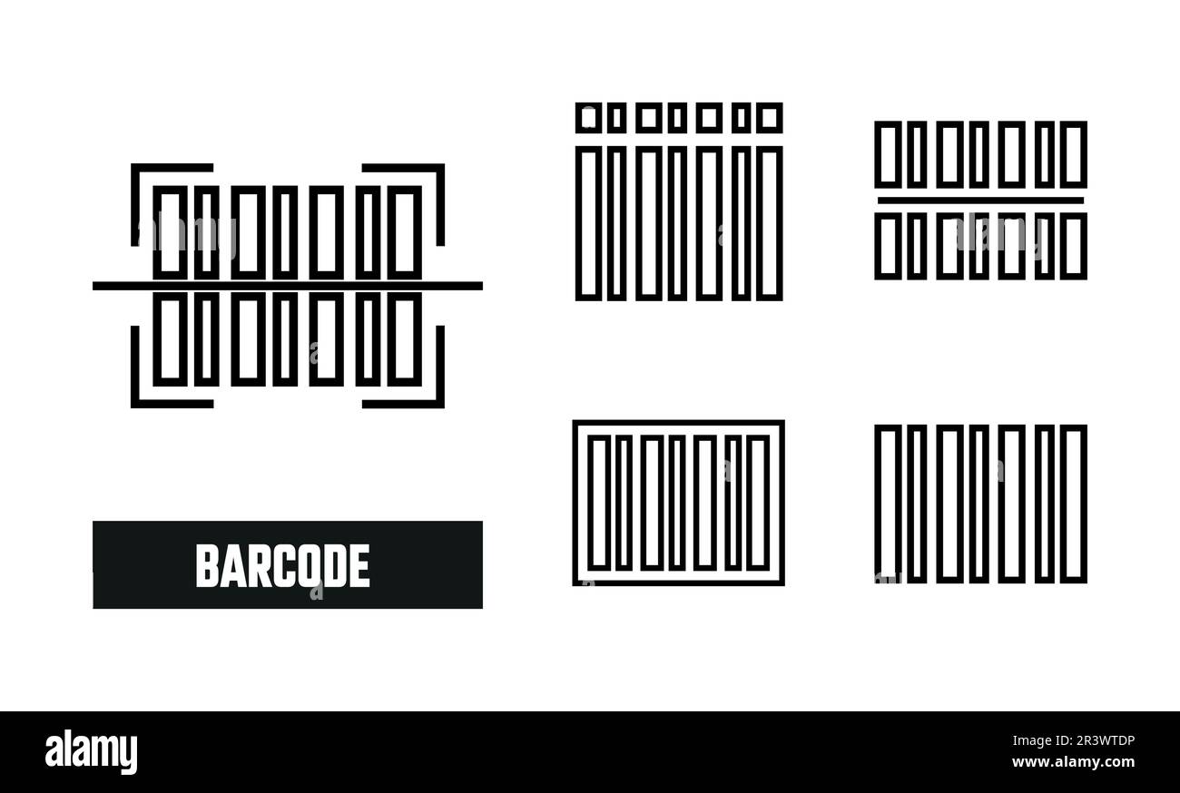 Barcode Lineal Icon Symbol Vector. Black Outline Barcode Icon Stock Vector Image & Art - Alamy