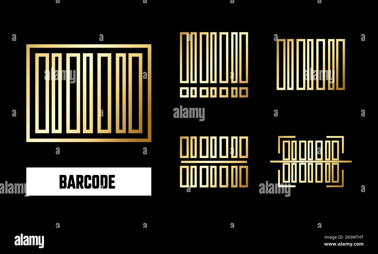 Golden Barcode Icon Vector Illustration Stock Vector Image & Art - Alamy